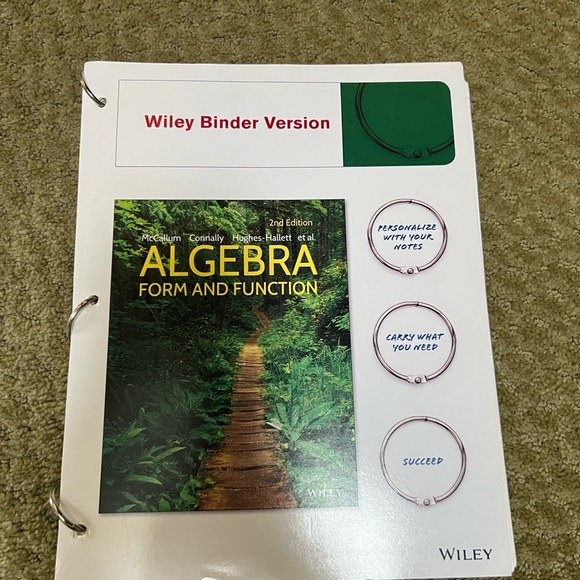 Media | Wiley Algebra Form And Function Binder | Poshmark